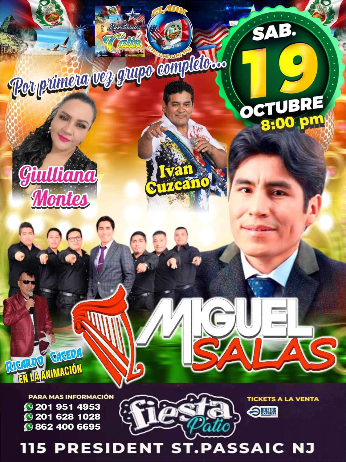 POR PRIMERA VEZ GRUPO COMPLETO - MIGUEL SALAS Tickets - BoletosExpress